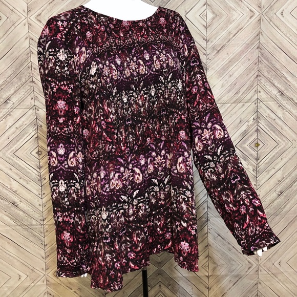 J. Jill | Tops | Jjill L Floral Long Sleeve Damask Blouse | Poshmark